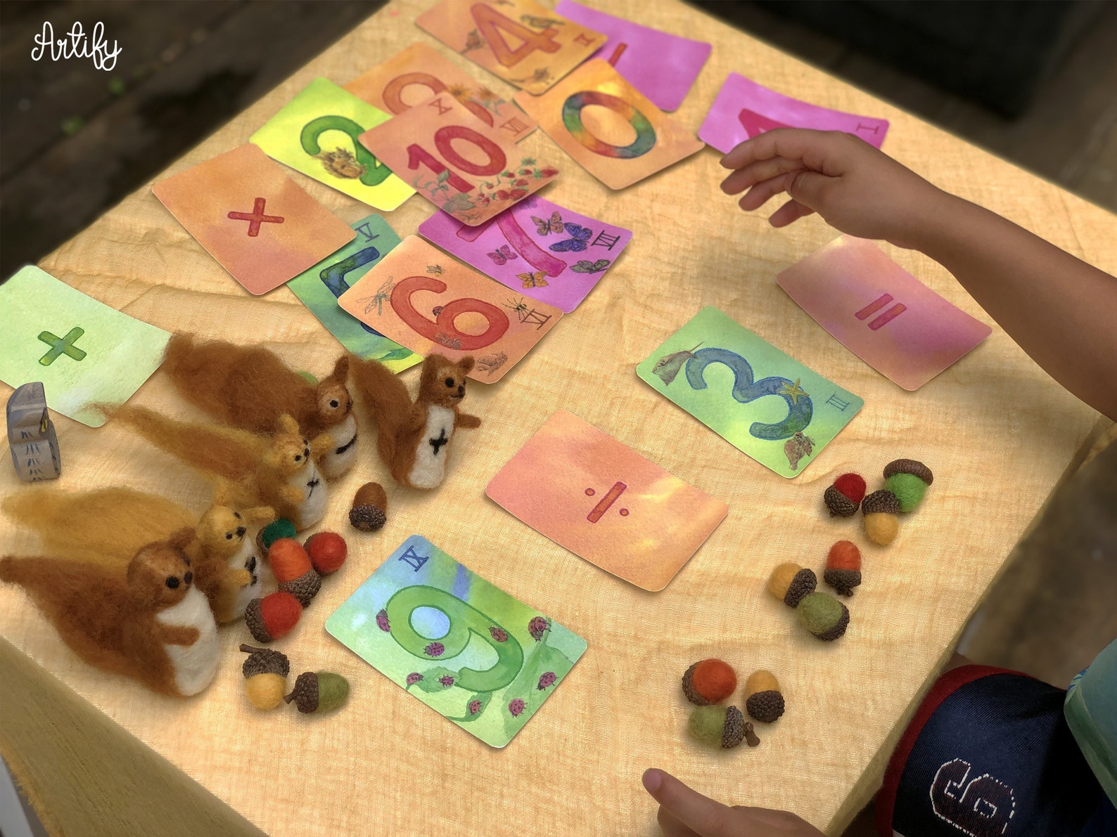 Waldorf Number Cards/ Watercolor Educational Material/ Homeschooling ...