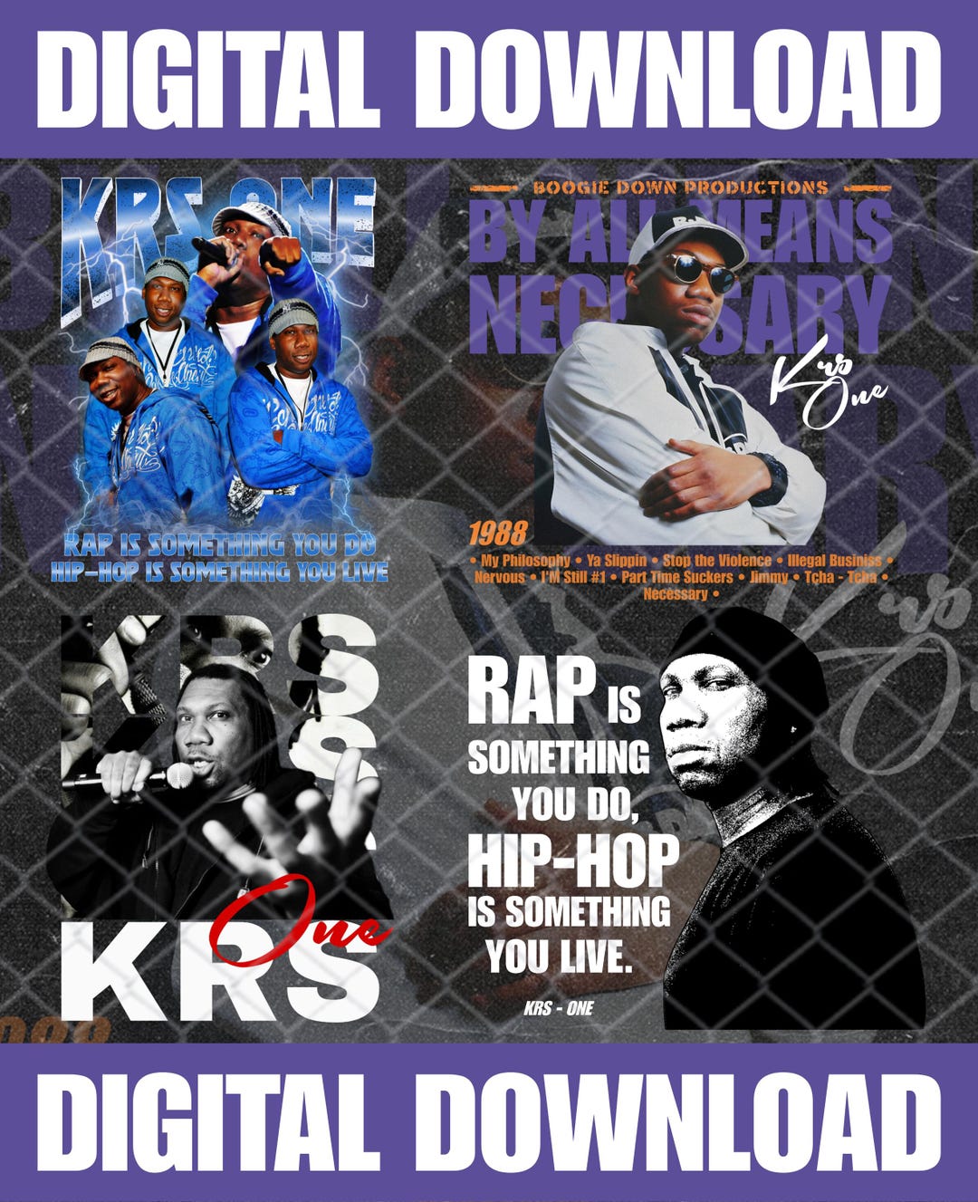 Krs One 4 Png T-shirt Design, Krs One Rapper Png, Rapper Png, Hip Hop ...