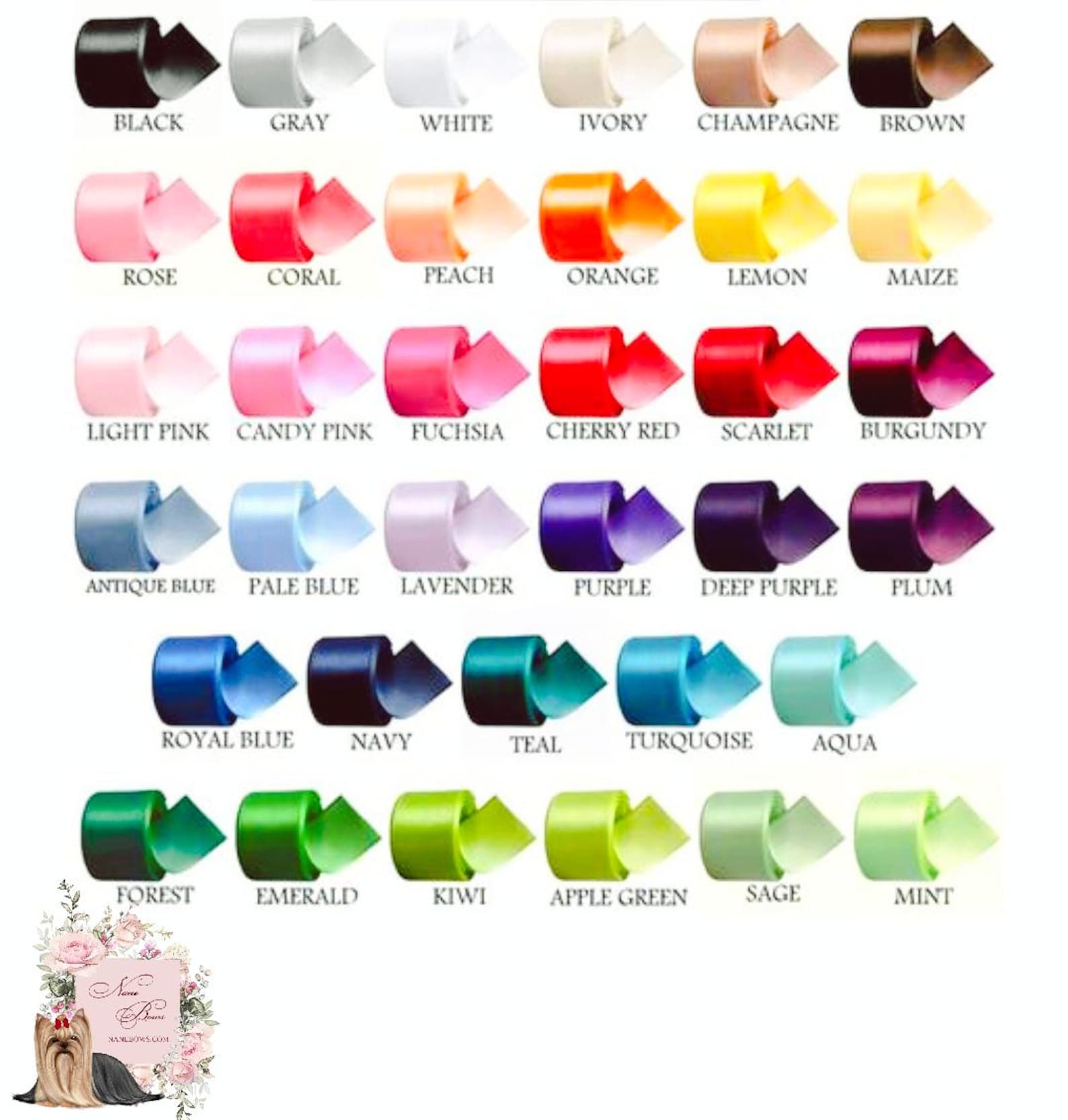 COLORS Chart of RIBBONS - Etsy