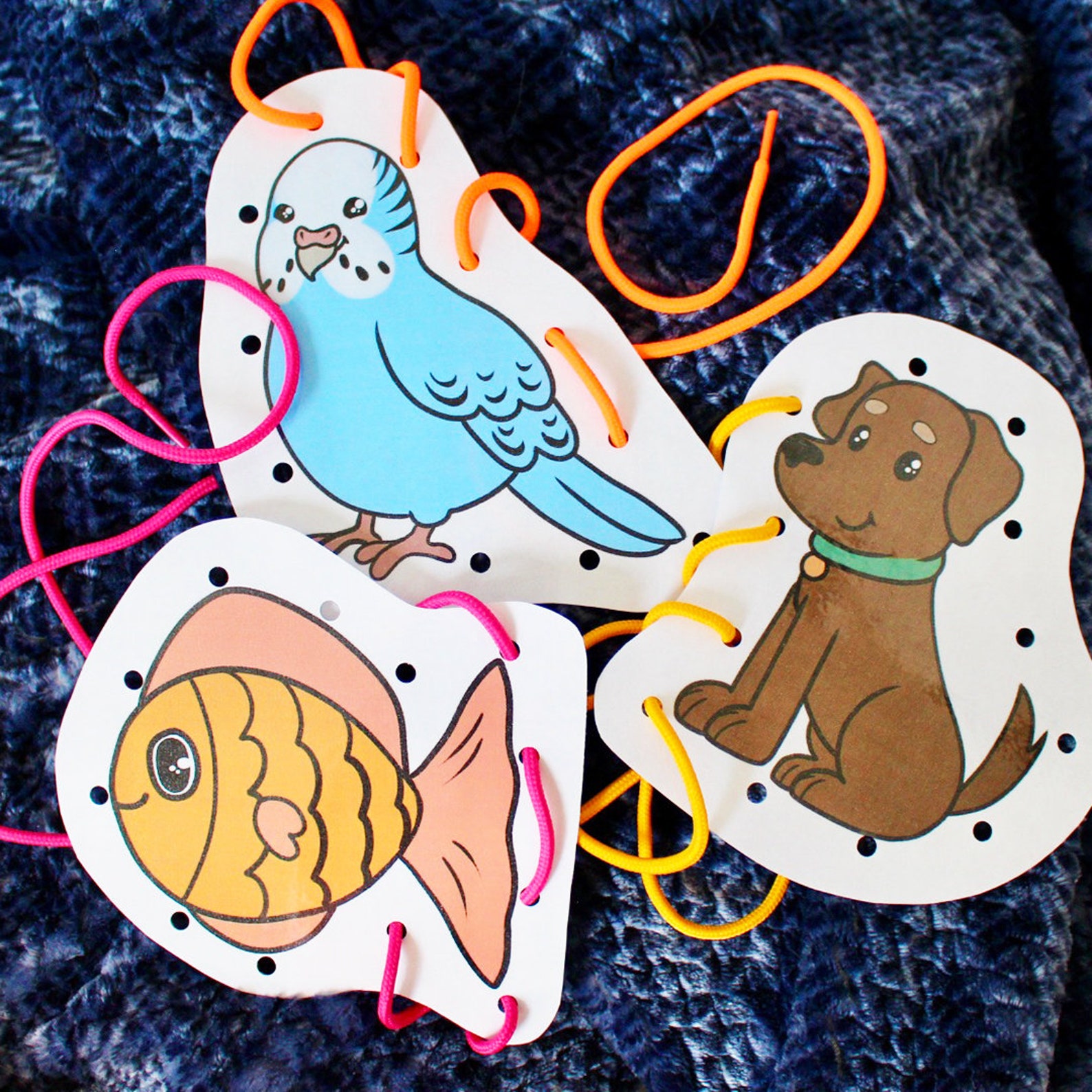 Animal Lacing Cards, Sewing Cards, Threading Cards, Fine Motor Activity ...