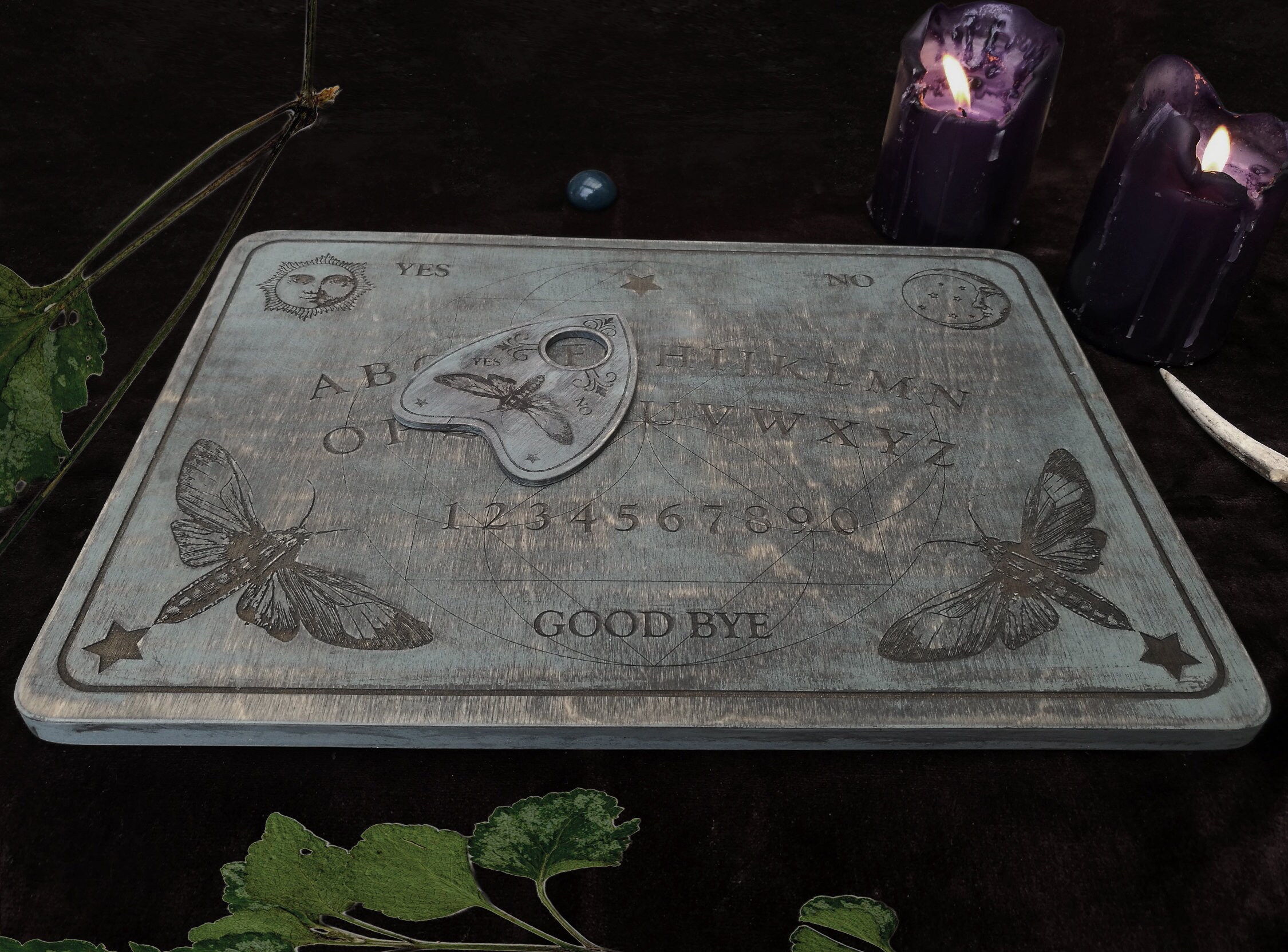 Ouija Board Wooden Spirit Board With Moth Engraving - Etsy