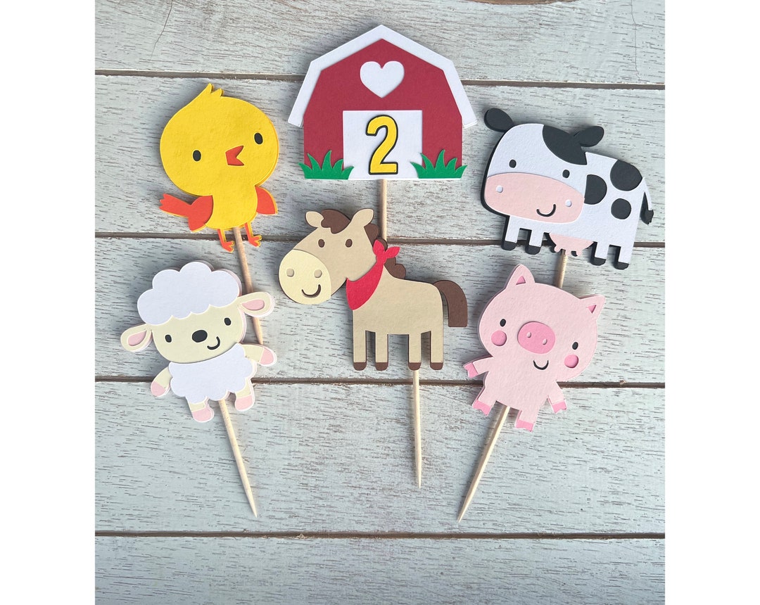 Farm Animals Cupcake Toppers - Etsy