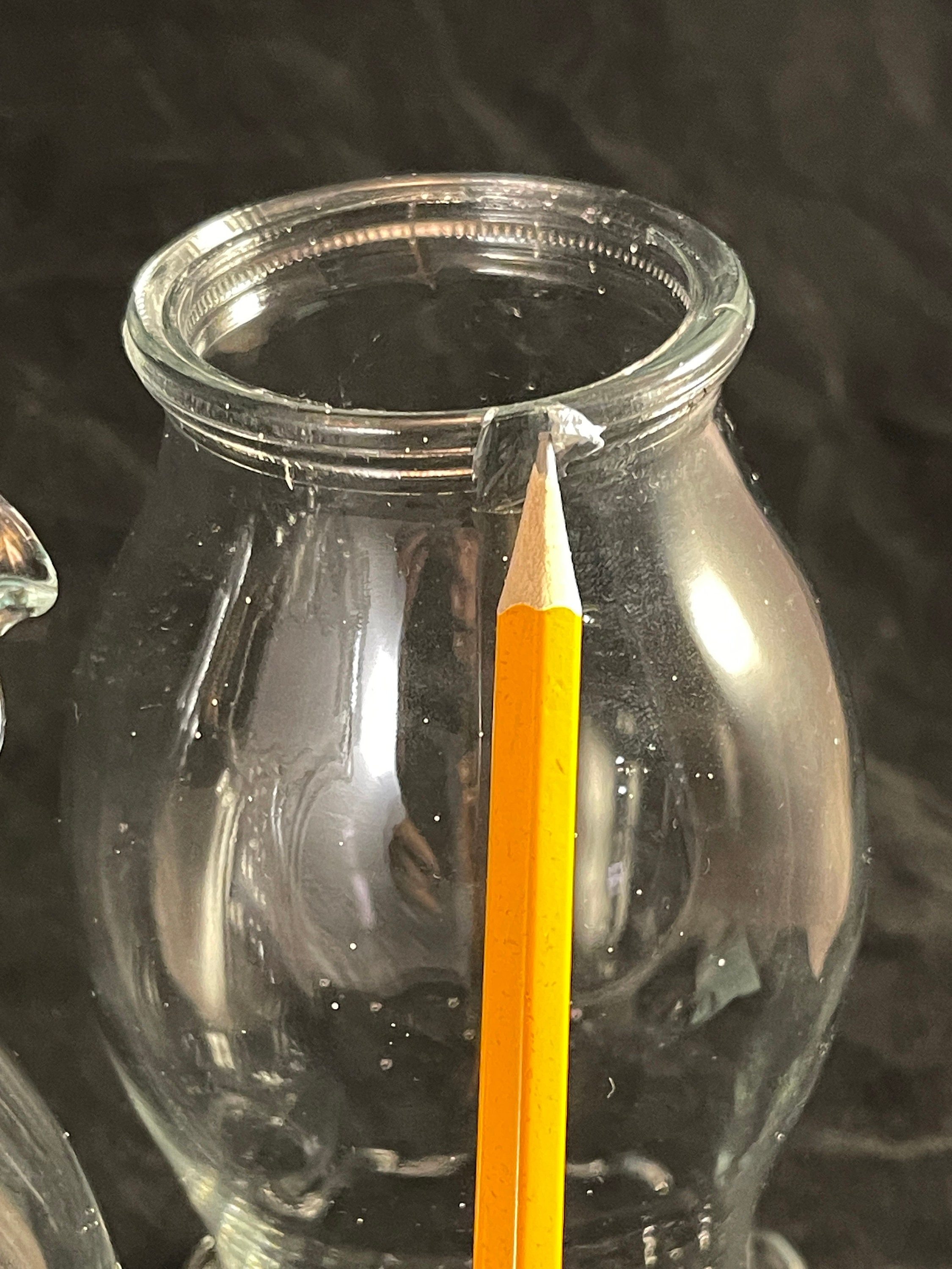 Four Vintage Clear Glass Chimneys for Oil Lamp or Sconce With Ruffled ...