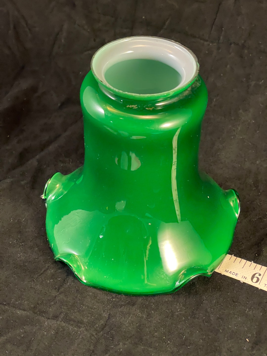 Vintage Green Glass Globe, Emeralite-style Glass Light Shade - Etsy