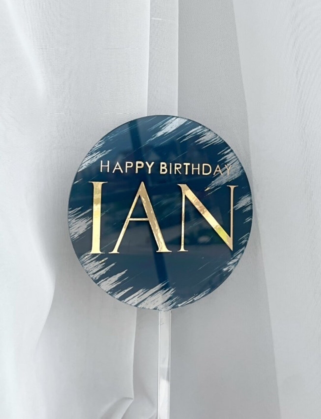Circle Acrylic Cake Topper With Brushstroke Design Birthdays, Weddings ...