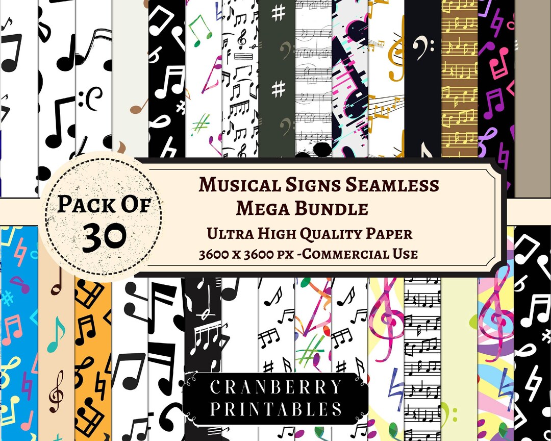 30 Seamless Handwritten Music Digital Paper Vintage Music - Etsy