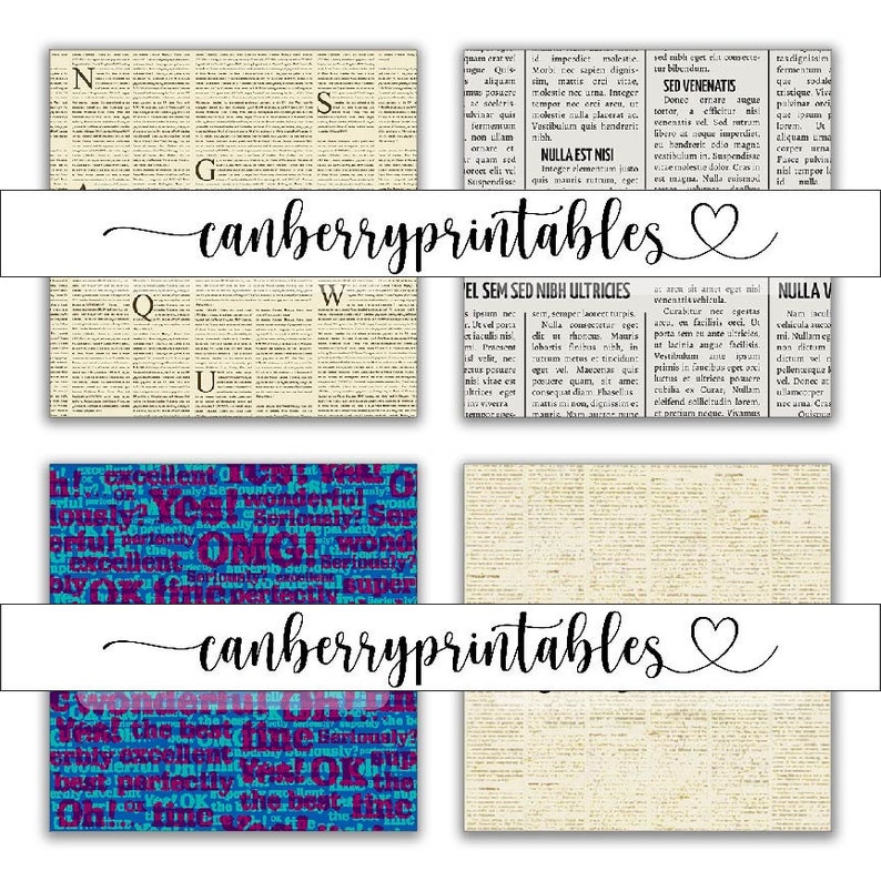 30 Newspaper Vintage, Newspaper Paper Pack, Printable Grunge Paper Pack ...