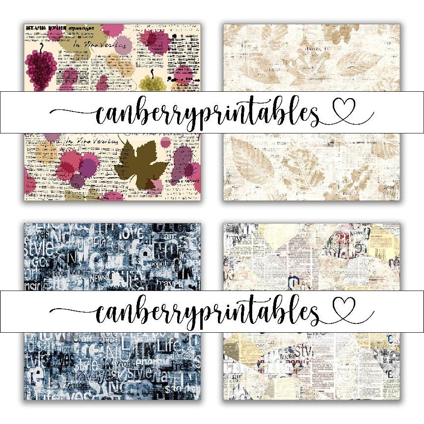 30 Newspaper Vintage, Newspaper Paper Pack, Printable Grunge Paper Pack ...