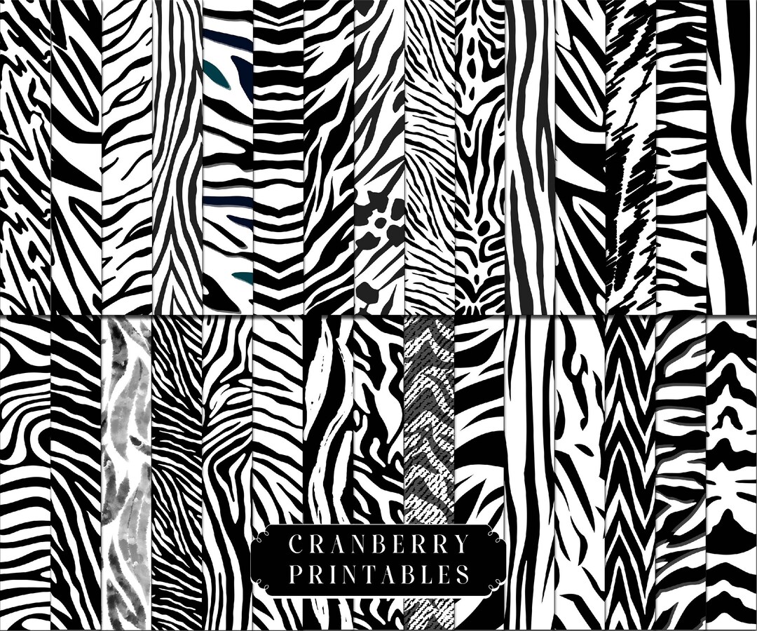 30 Seamless Black & White Animal Skin Prints Digital Papers - Etsy