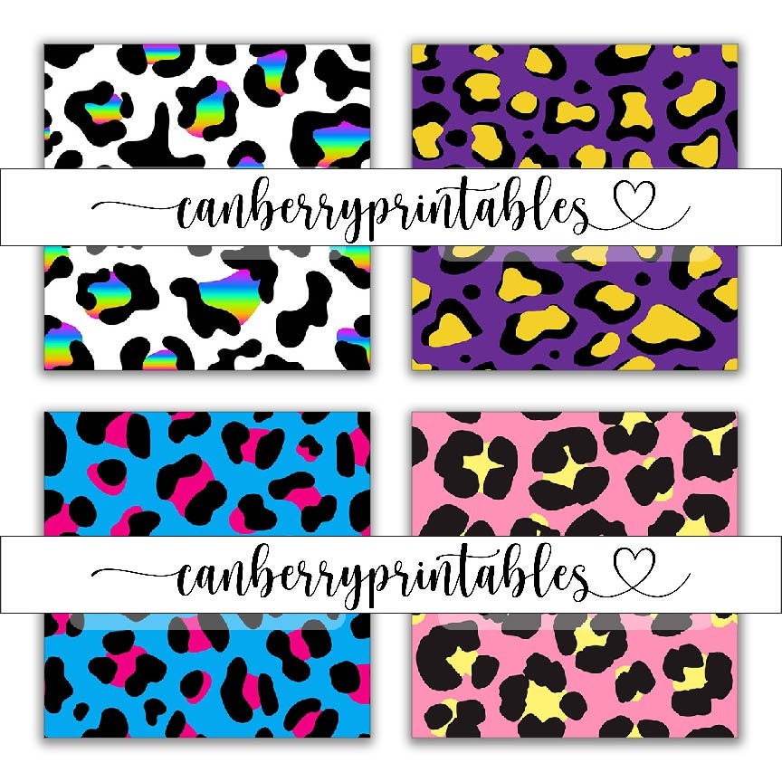 30 Neon Leopard Digital Paper Pack Neon Color Cheetah Print Digital ...