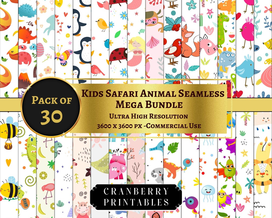 30 Jungle Animals Digital Paper,jungle Papers,jungle Digital Paper Pack ...