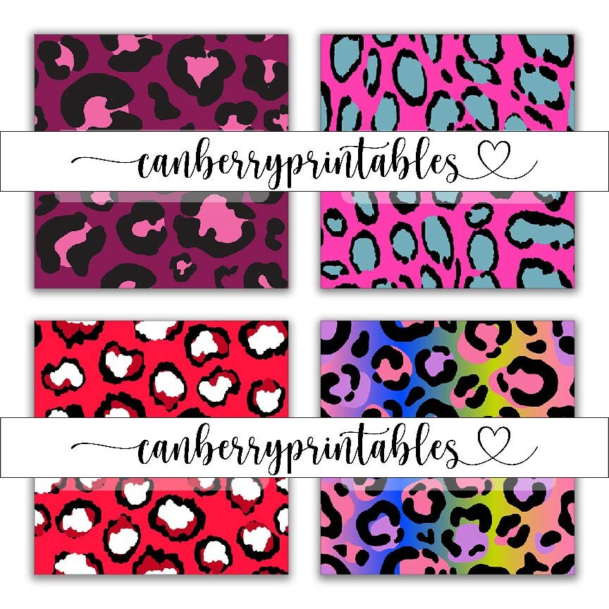 30 Neon Leopard Digital Paper Pack Neon Color Cheetah Print Digital ...