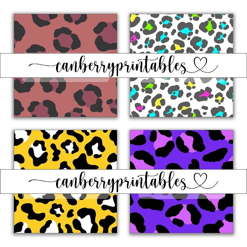 30 Neon Leopard Digital Paper Pack Neon Color Cheetah Print Digital ...
