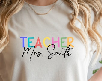 Custom Teacher Shirt Back to School Tshirt Personalized Teacher Gift ...