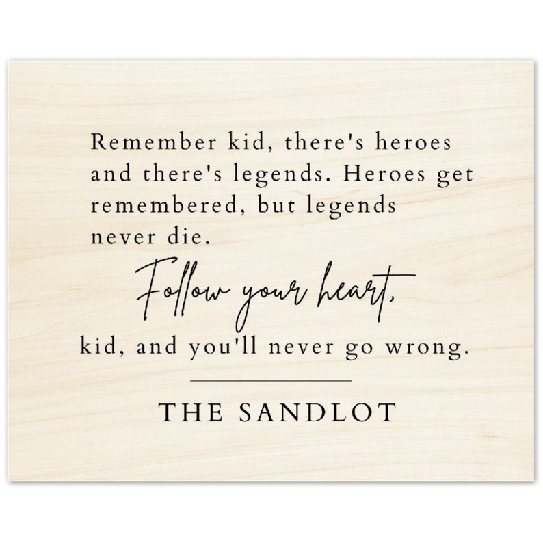 Sandlot Quote the Sandlot Sandlot Wall Art the Sandlot - Etsy