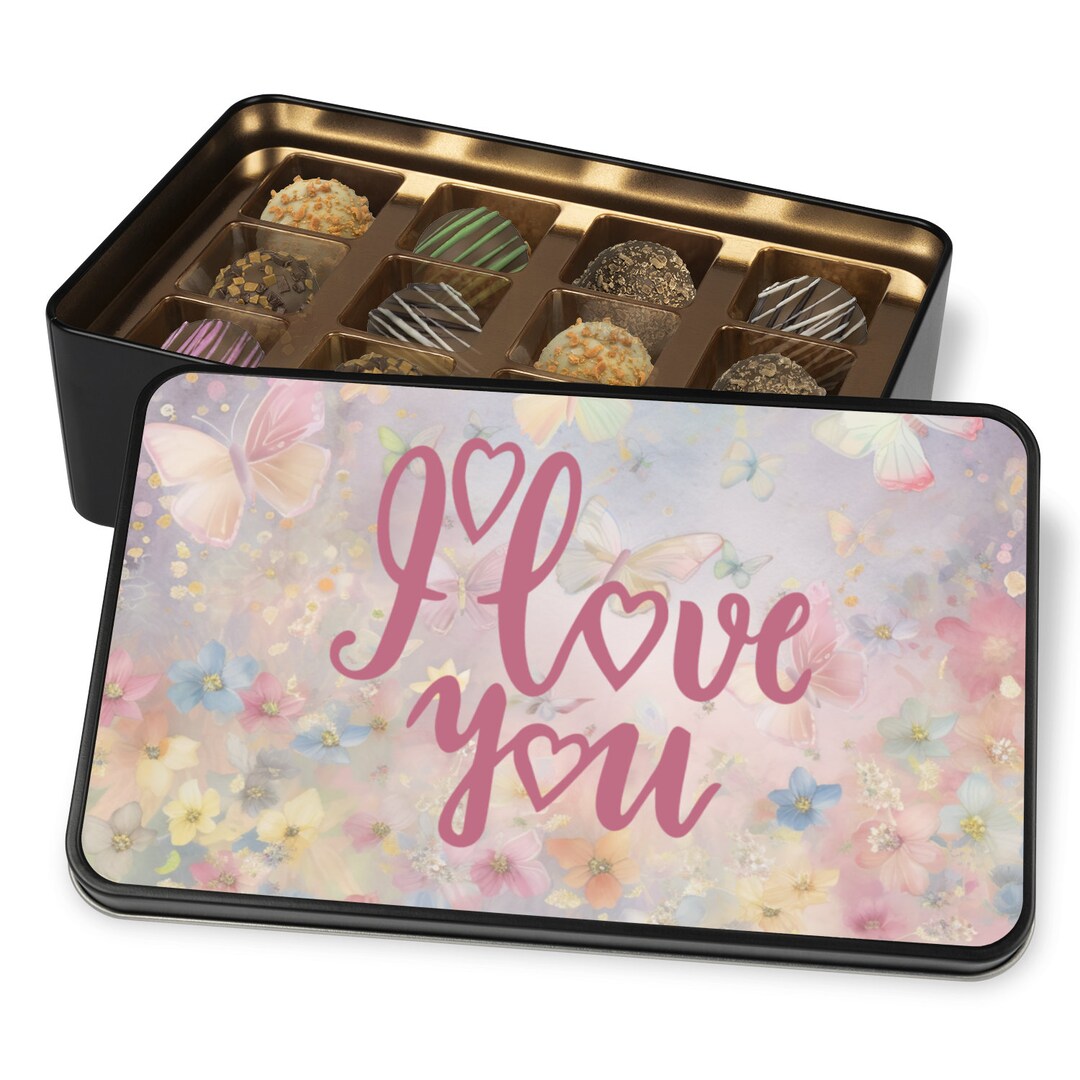 Chocolate Truffles I Love You Butterfly Truffle Box - Assorted Flavors ...