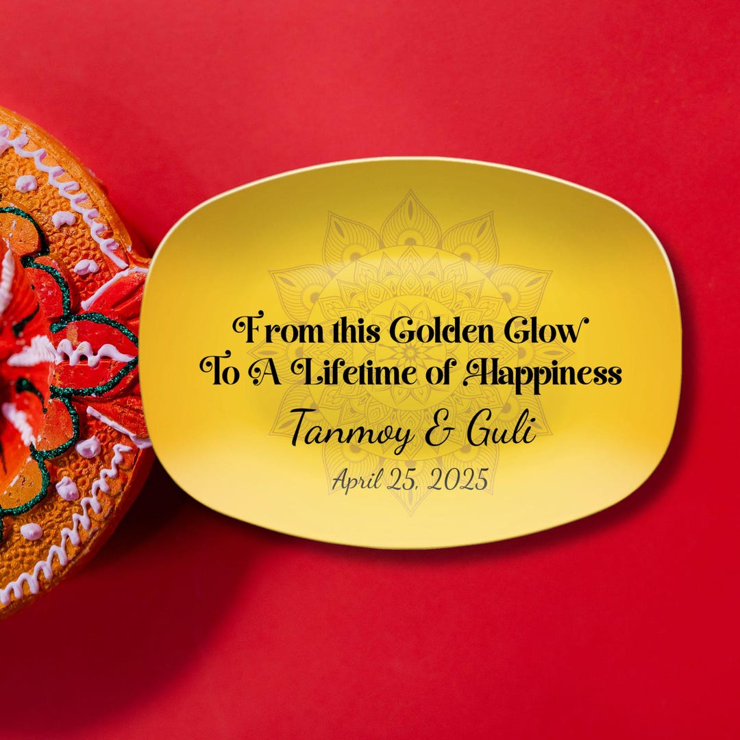 Personalized Haldi Ceremony Platter – Custom Wedding Ritual Tray ...