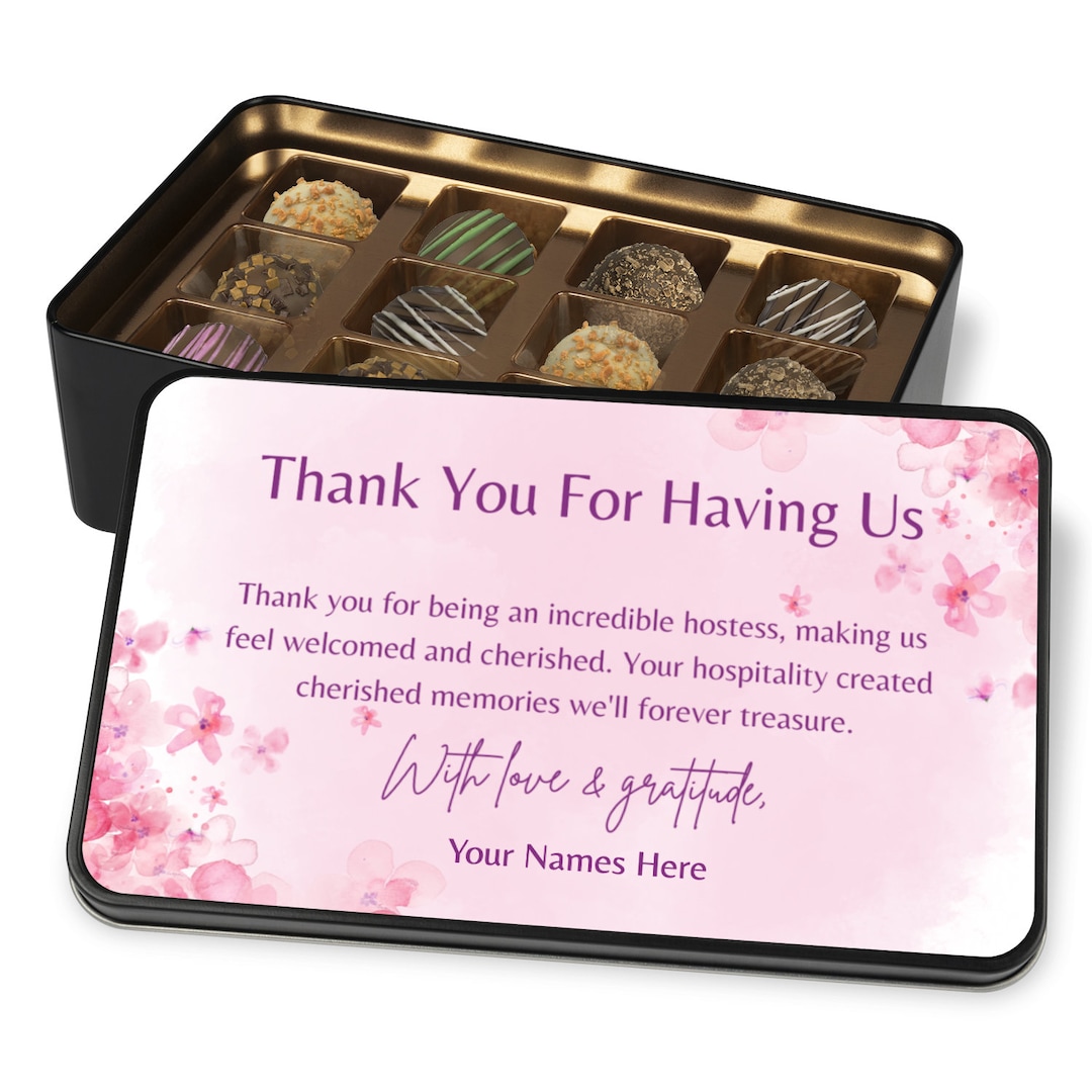 Hostess Gift Idea, Chocolate Truffles Hostess Gift, Thank You for ...