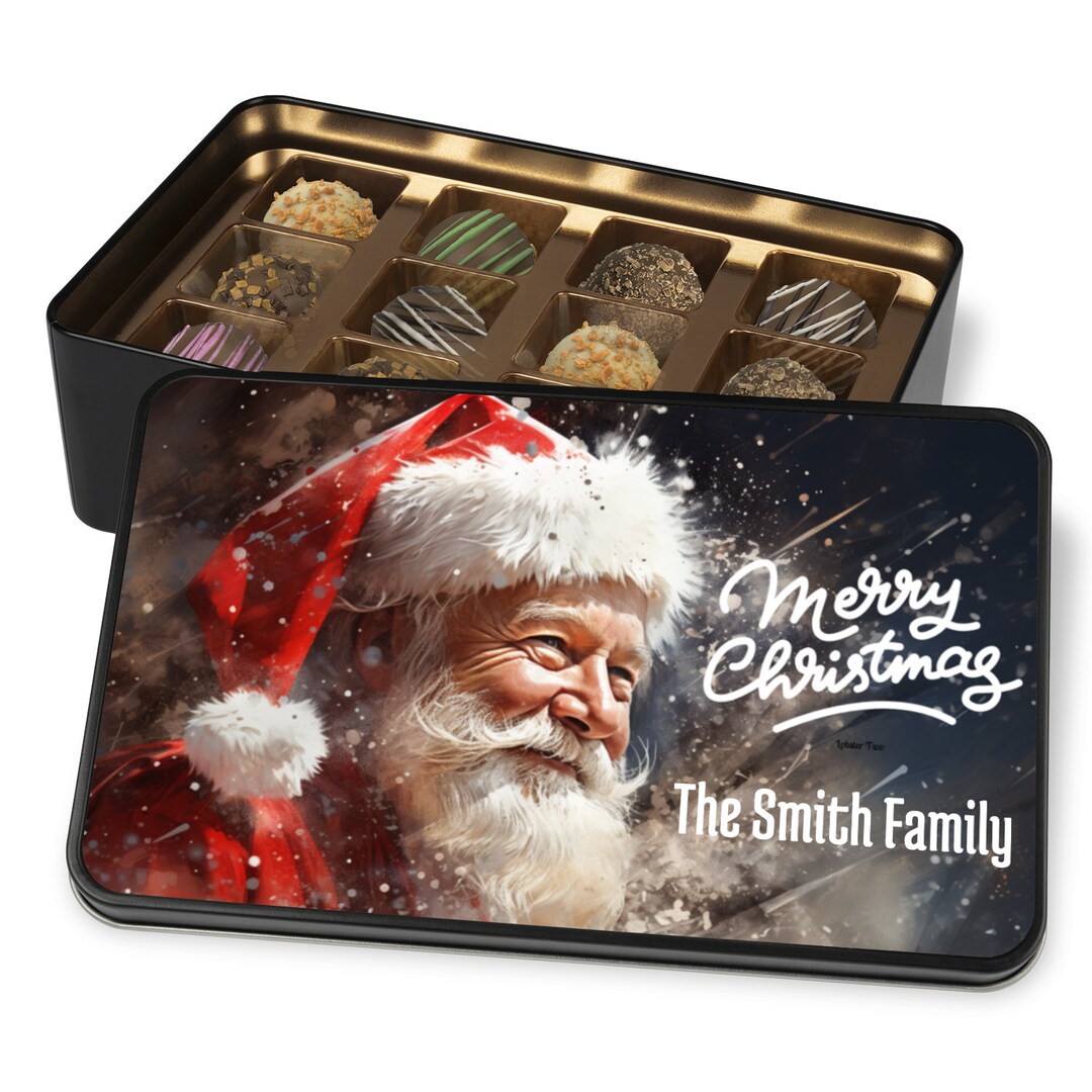 Personalized Christmas Chocolate Truffle Box, Christmas Artisan ...