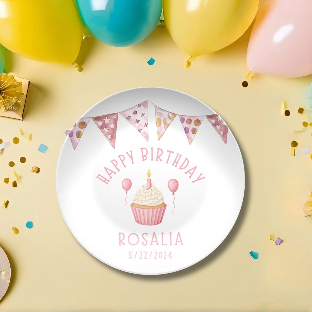 Personalized Birthday Plate - Custom Plastic Non-breakable Keepsake ...