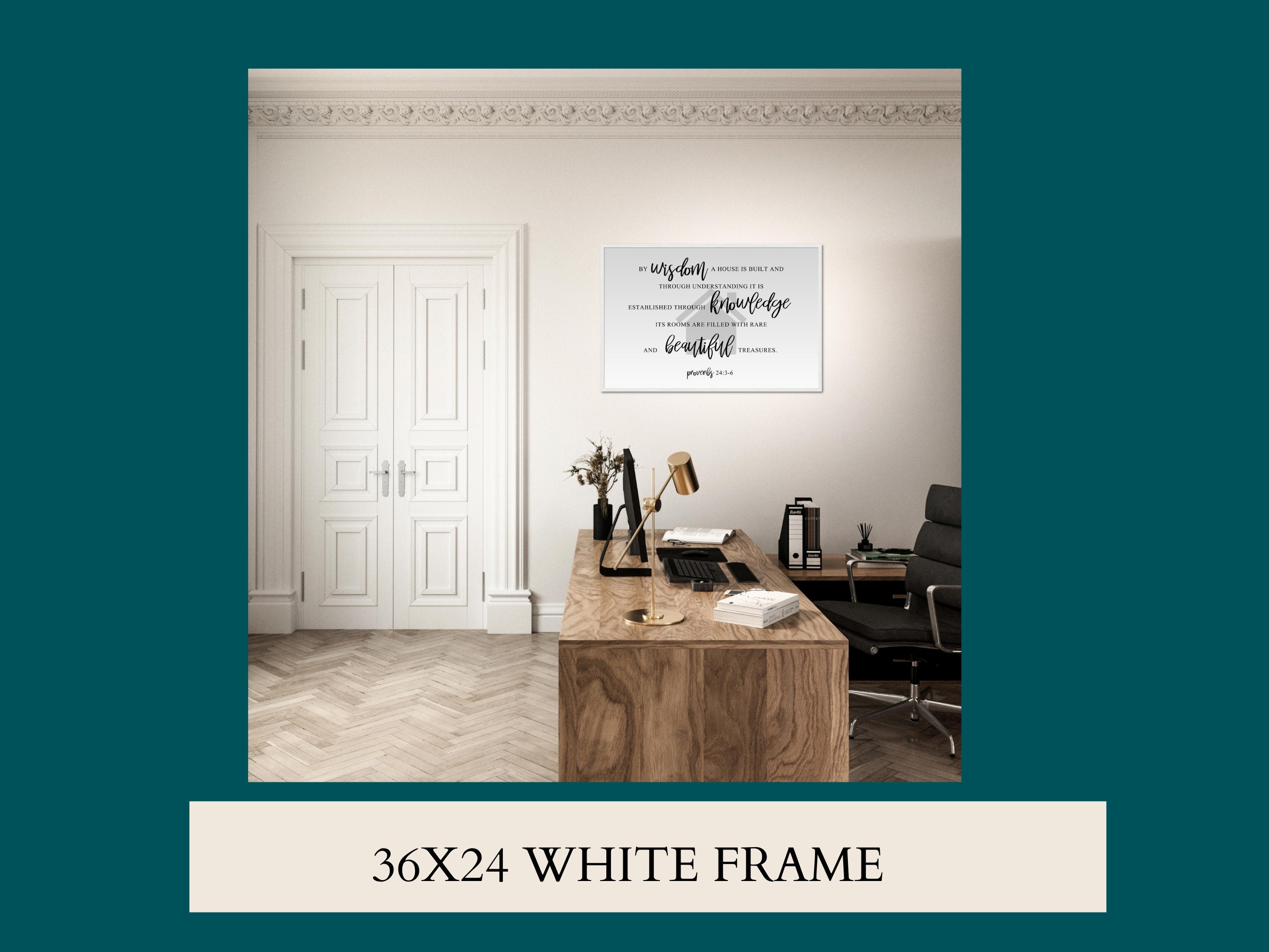 By Wisdom A House is Built Sign, Proverbs 24 3-4, Scripture Sign, Bible ...