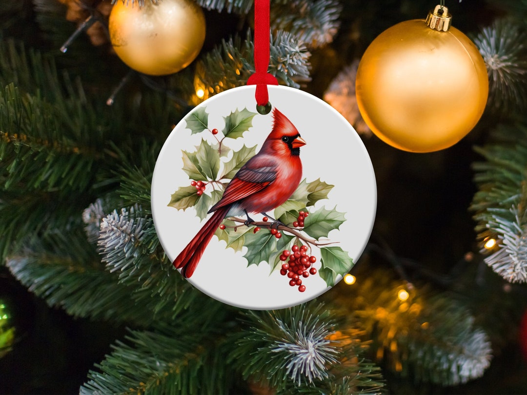 Cardinal Christmas Tree Ornament, Red Cardinal Ornament, Cardinal ...