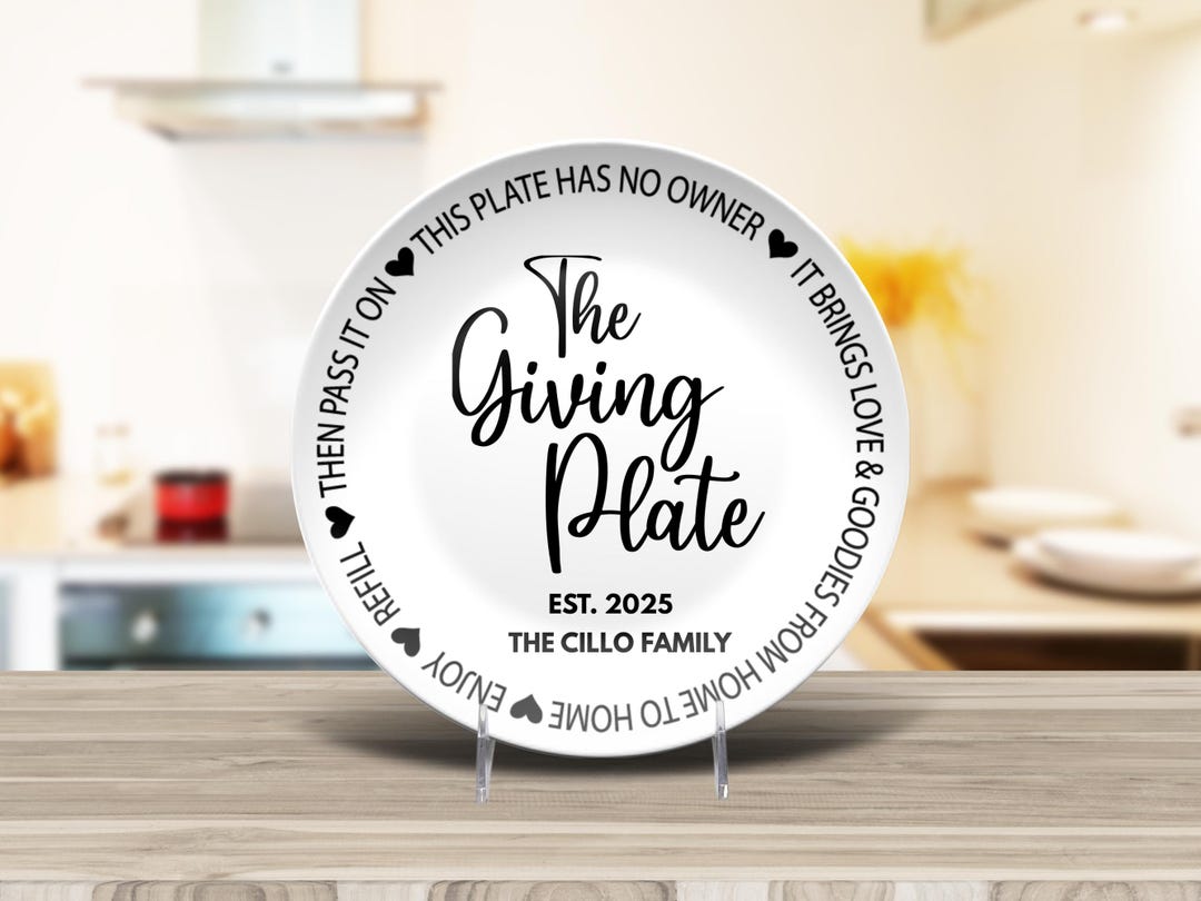 The Giving Plate, Black and White Design, Share and Pass Plate - Etsy