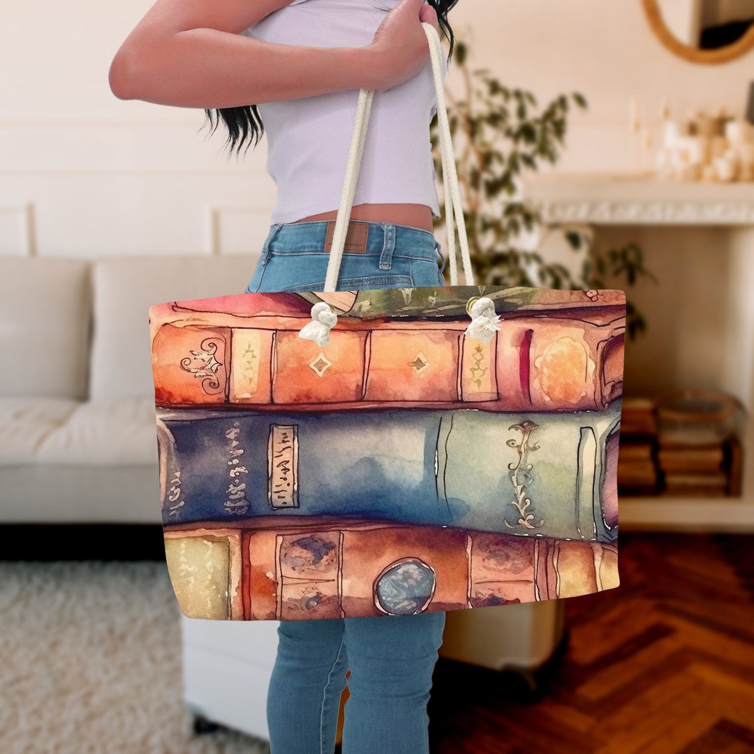 Book Tote Bag, Book Lover Canvas Tote Bag, Librarian Gifts, Reader Tote ...