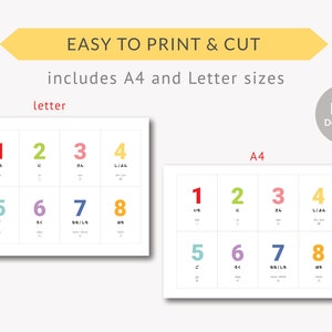 Japanese Numbers Flashcards PDF: 1-100 & Bonus Cards - Etsy
