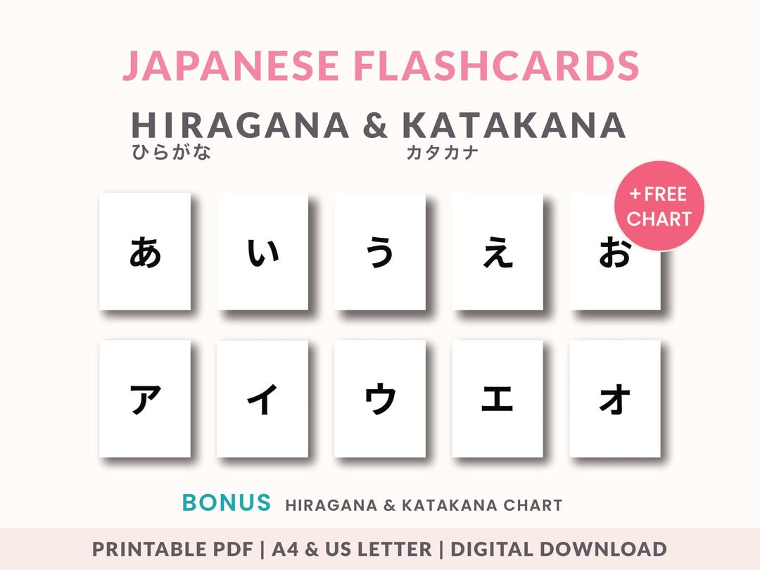 Hiragana & Katakana Flashcards - Learn Japanese Characters Easily! - Etsy
