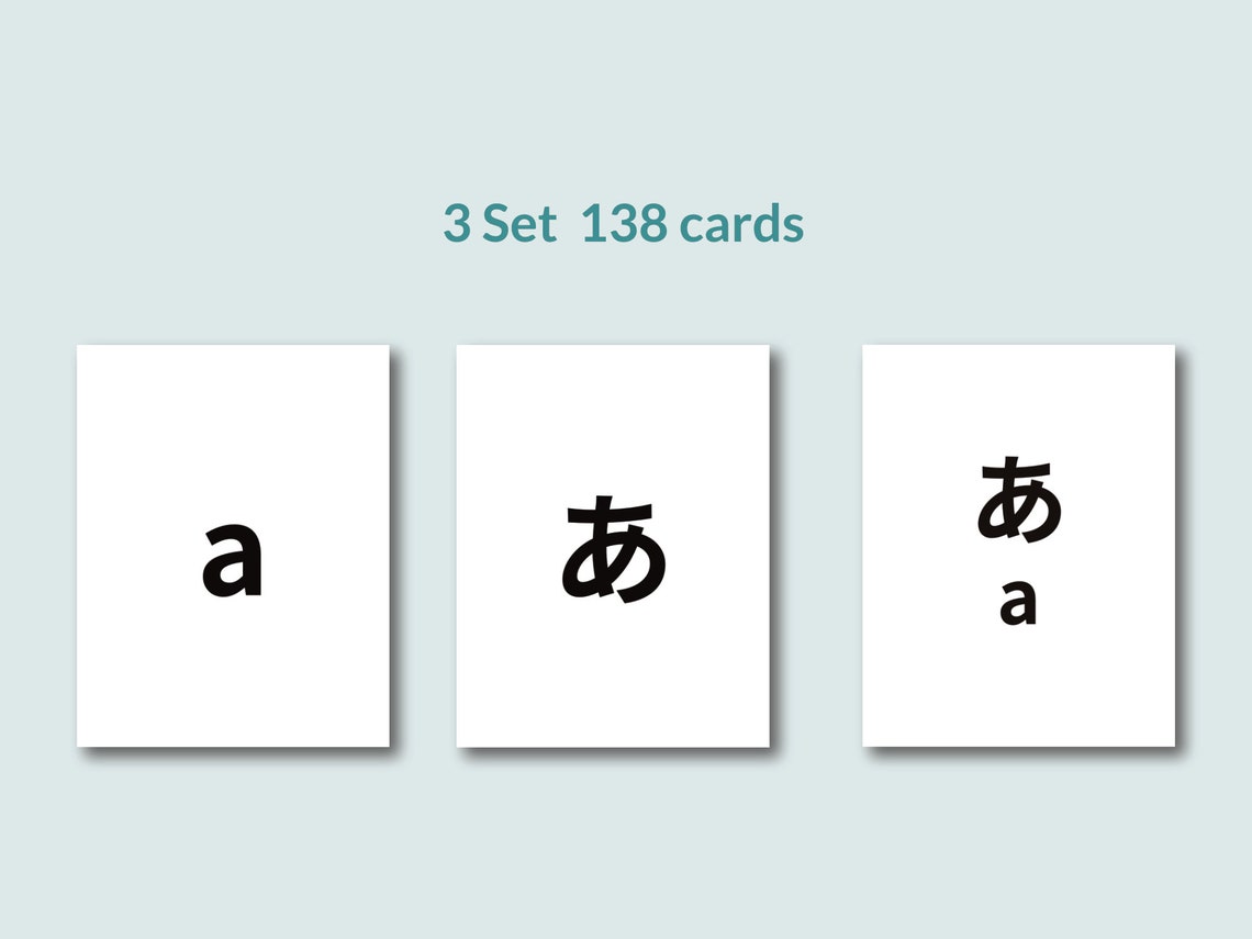 Learn Japanese Hiragana Flash cards - Etsy España