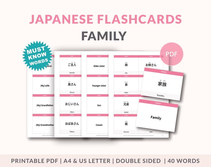 Japanese Color Flashcards, Printable PDF Cards, Instant Download Cards ...