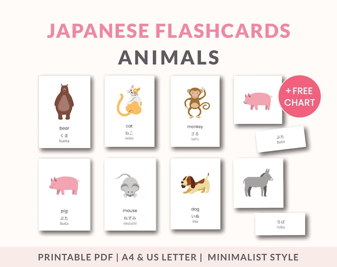 Japanese Color Flashcards, Printable PDF Cards, Instant Download Cards ...