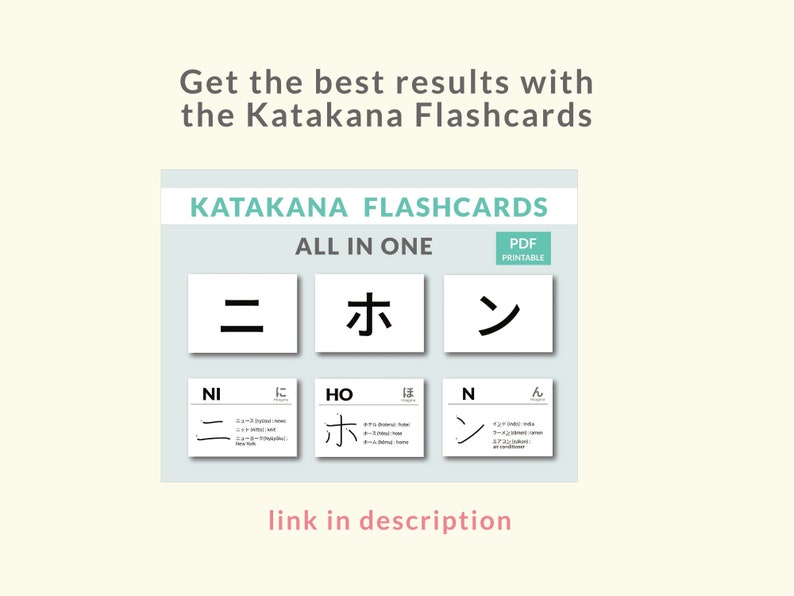 Katakana Flashcards: Additional Sounds - Dakuon & Handakuon (PDF) - Etsy