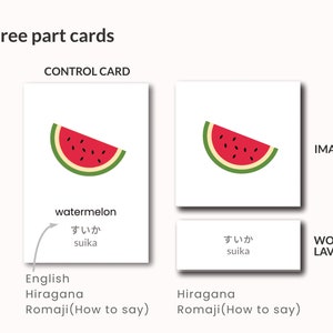 Japanese Fruits Flashcards, Language Learning Cards, Hiragana Katakana ...
