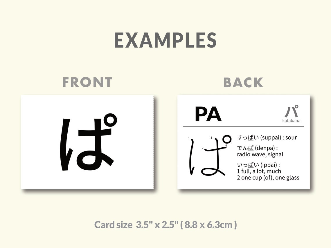 Japanese Study Hiragana Flashcards additional Sounds | Etsy
