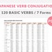 Japanese Verbs Conjugation Chart for Beginners - Etsy