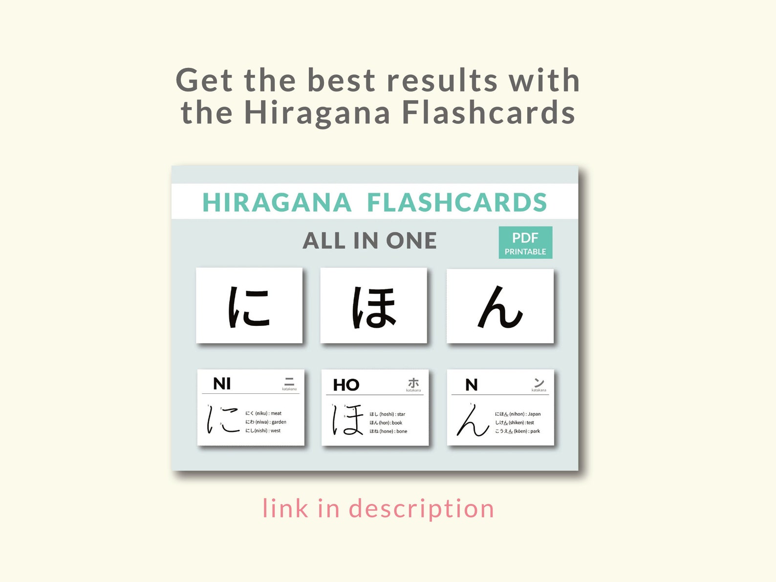 Japanese Study Hiragana Flashcards additional Sounds | Etsy
