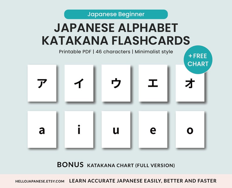 Learn Japanese Katakana Flashcards, Self Study Beginner Friendly ...