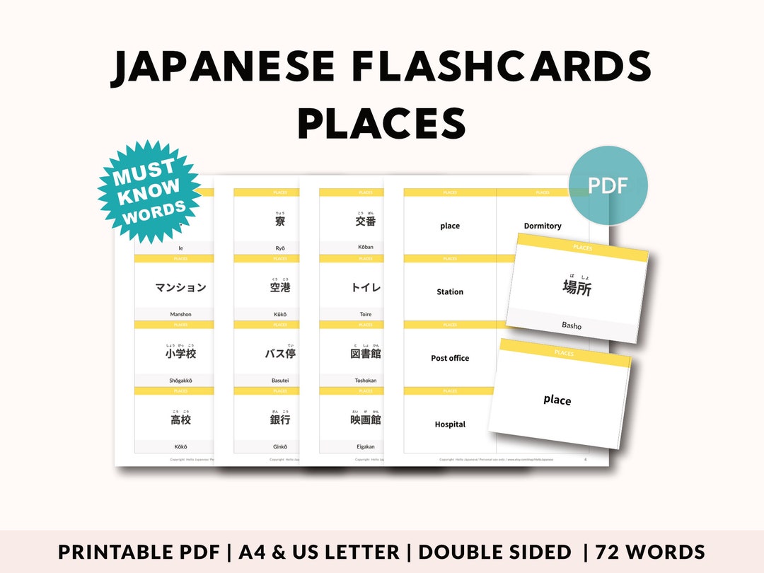 Japanese Flashcards for Places and Buildings Vocabulary | Learn Common ...