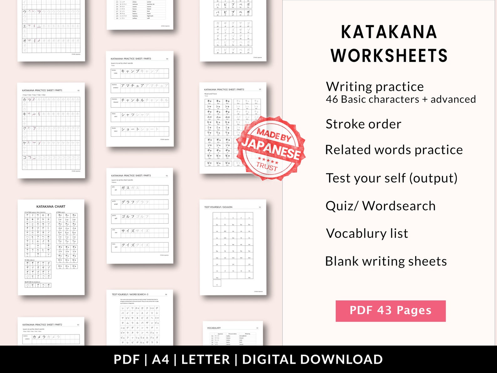 Japanese Language Beginner Bundle: Hiragana, Katakana, Kanji ...