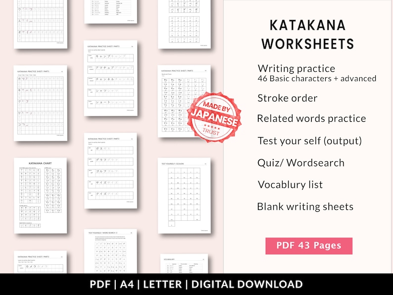 Japanese Language Beginner Bundle: Hiragana, Katakana, Kanji ...