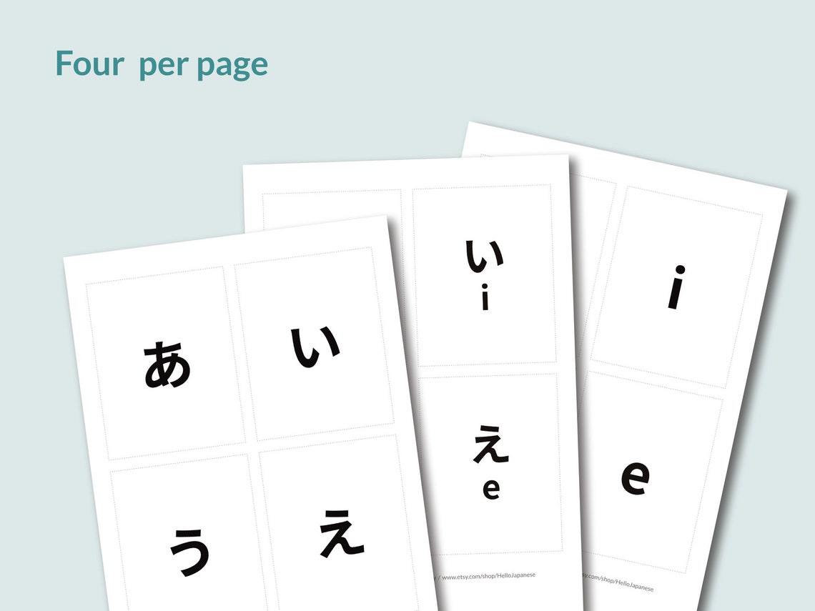 Learn Japanese Hiragana Flash Cards Etsy España