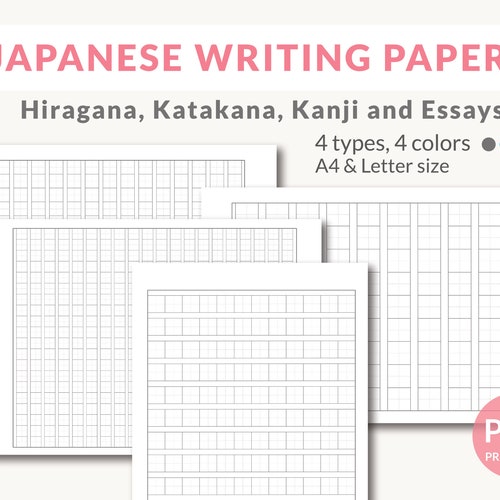 Japanese Hiragana Katakana Writing Practice - Etsy