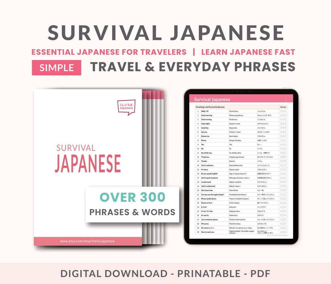 Survival Japanese Pdf Learn Easy Travel Japanese Words And Phrases