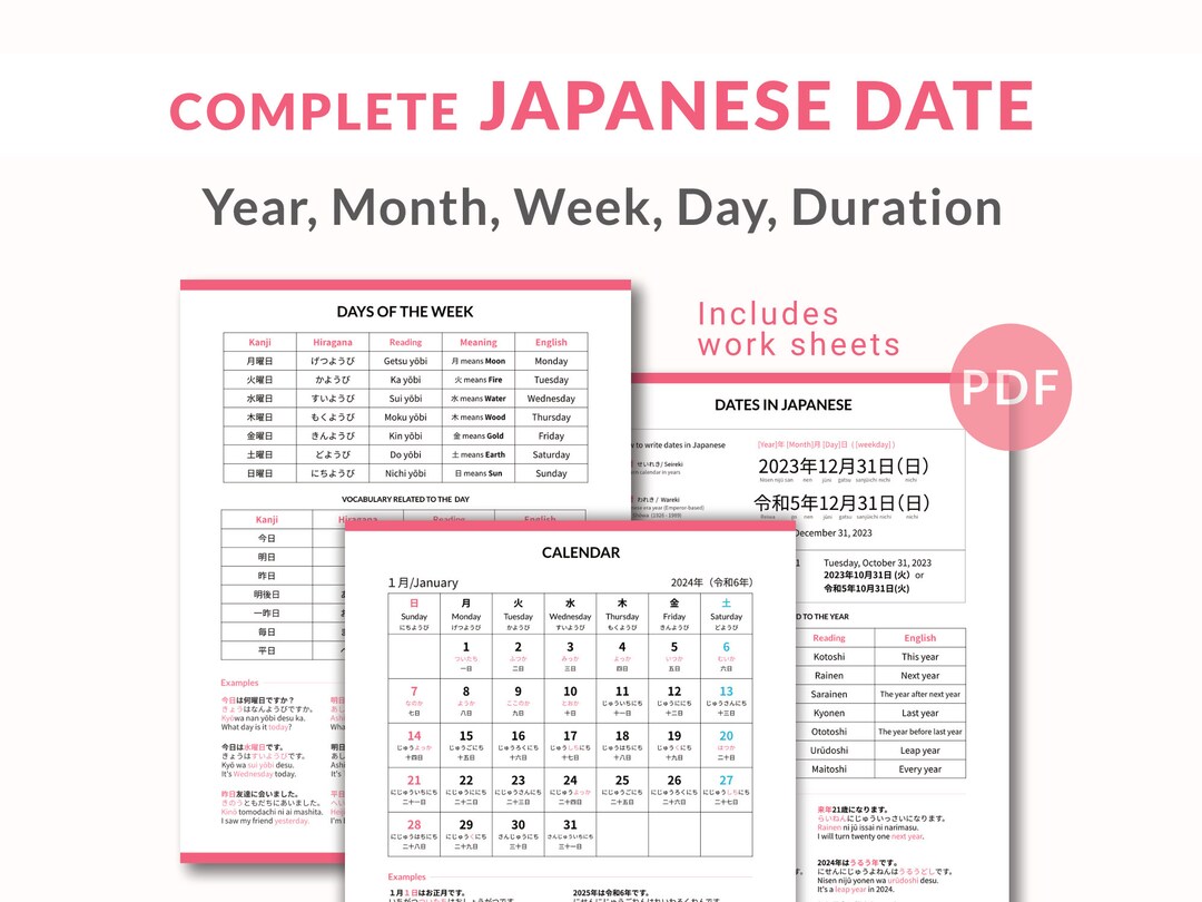 Japanese Date Workbook: Learn, Practice, and Master Date Expressions in ...