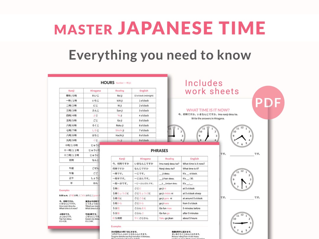 Japanese Language Time Workbook: Learn, Practice, and Master Time ...