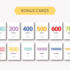 Japanese Numbers Flashcards PDF: 1-100 & Bonus Cards - Etsy