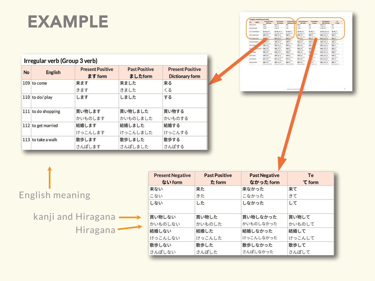 Japanese Verbs Conjugation Chart for Beginners - Etsy