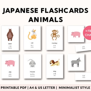 Japanese Flashcards, Animal Flashcards, Japanese Language, Printable ...